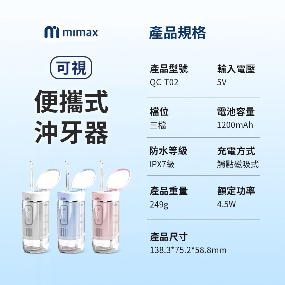 mimax 米覓 mimax 可視便攜式洗牙器 - PChome 24h購物