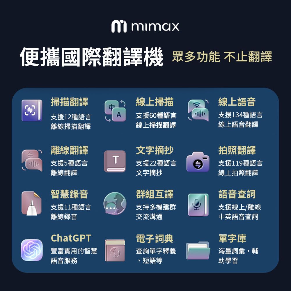 mimax 米覓 mimax 國際便攜翻譯機 - PChome 24h購物