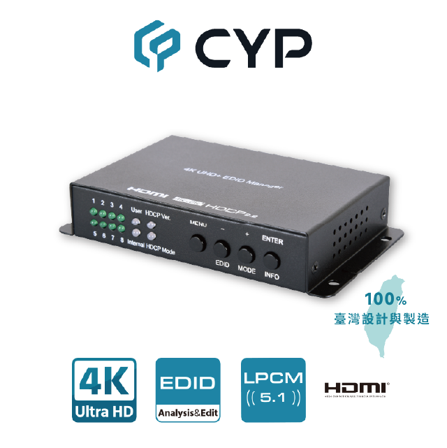CYP西柏 - 專業級 真4K60 HDMI EDID 學習/模擬器 (CED-2M) - PChome 24h購物