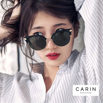 CARIN 韓國秀智Suzy同款代言 引領韓流各大名星指定愛用品牌-Ronen系列上眉框太陽眼鏡黑 Ronen-C1 - PChome 24h購物